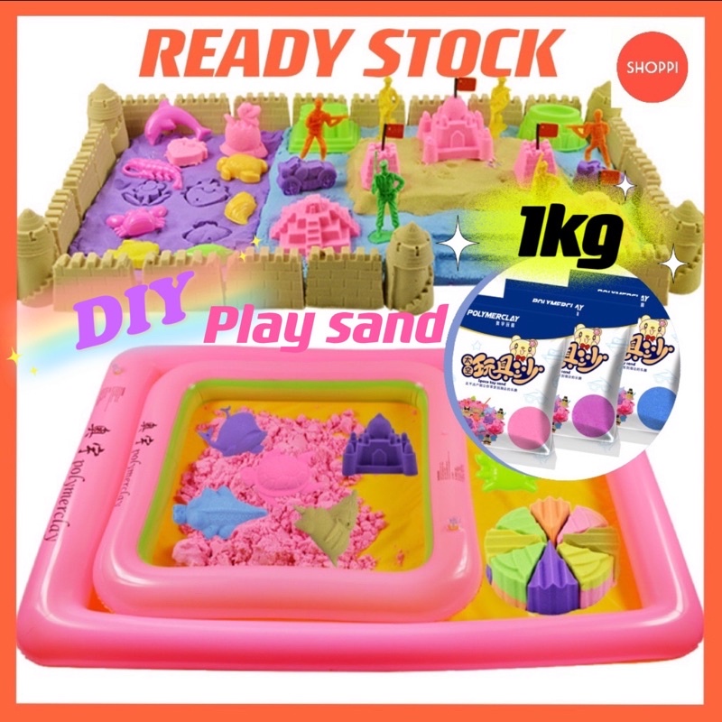 1kg THE SAND Dynamic Eco Space Sand Castle Play Set Tools Play Diy Sand ...