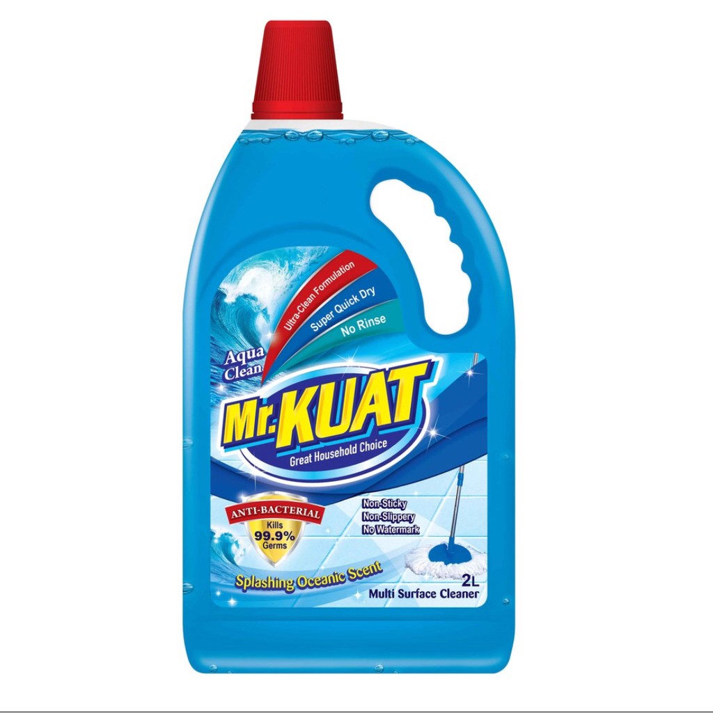 Mr KUAT Antibacterial Multi-Surface Cleaner 2L- Aqua Clean | Shopee ...