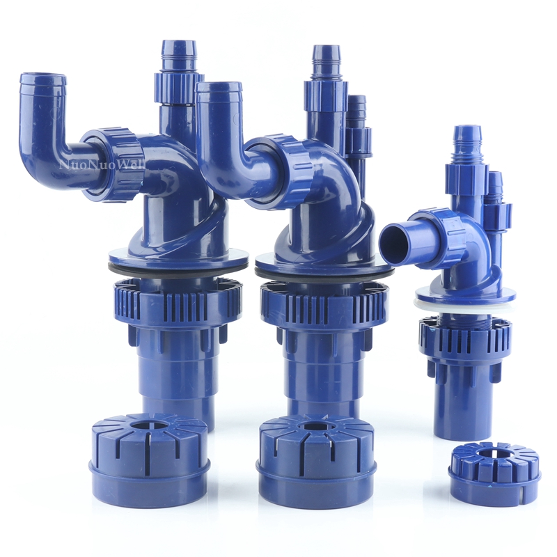 1pc 4-Way Overflow Pipe Connectors Aquarium Fish Tank Bottom Filter ...