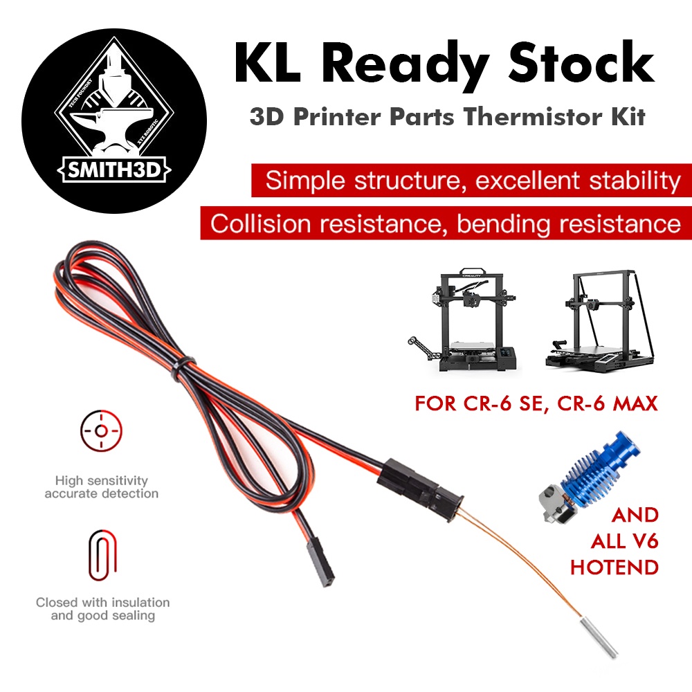 Thermistor Kit for CR6 SE, CR6 MAX E3D V6 Hotend Bending Resistance ...