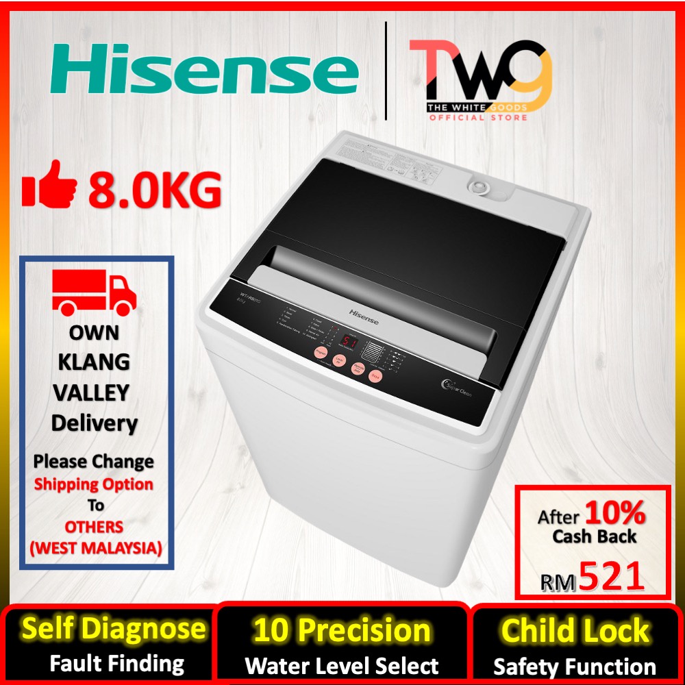 [FREE SHIPPING] HISENSE 8KG Fully Auto Top Load Washer / Washing ...