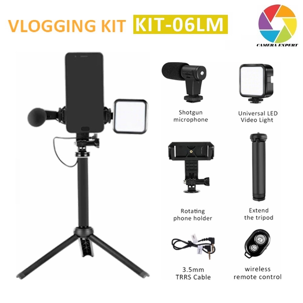 Vlogging KIT Kit-06LM Vlogging Kit Professional Tripod for Phone Camera ...