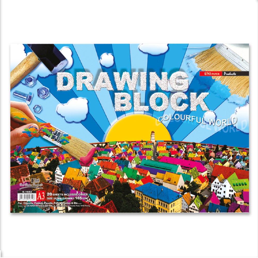 Standard 165gsm A3 Drawing Block / kertas lukisan 20 Sheets (S-1653 ...