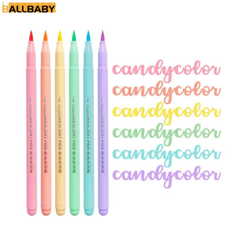 6Pcs Brush Pen Set Pastel Markers Brush Set Art Marcadores Color ...