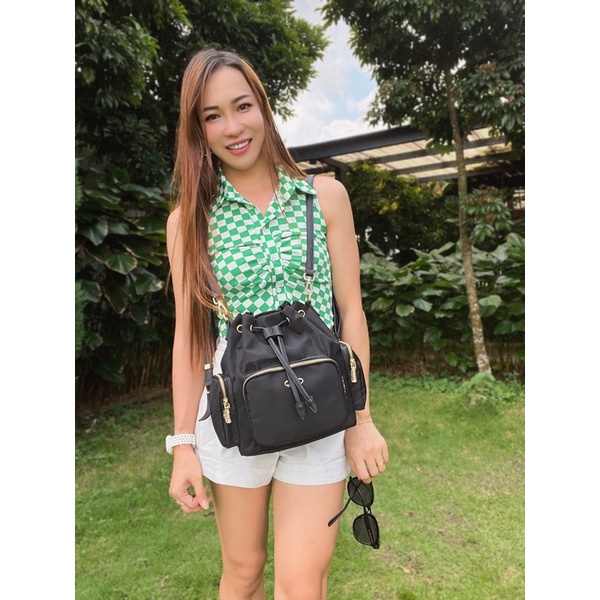 Giselle Bucket Bag ～ waterproof nylon material ~ comes with 4 straps - Handbag / Backpack by ...