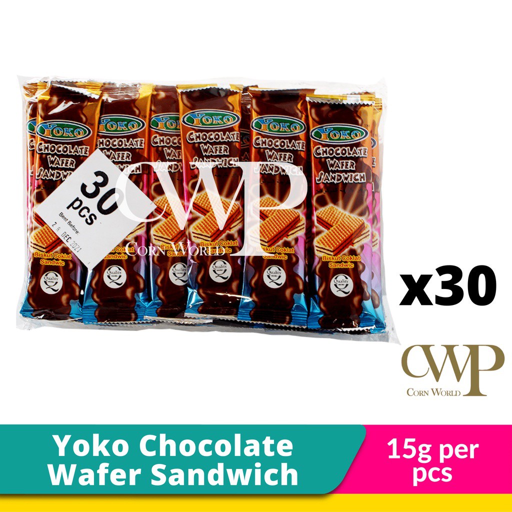 Yoko Chocolate Wafer Sandwich 30pcs x 15g | Shopee Malaysia