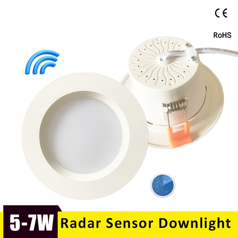Radar Motion Sensor LED Downlight 5W 7W Ceiling Lamp 110/220V Led Bulb ...