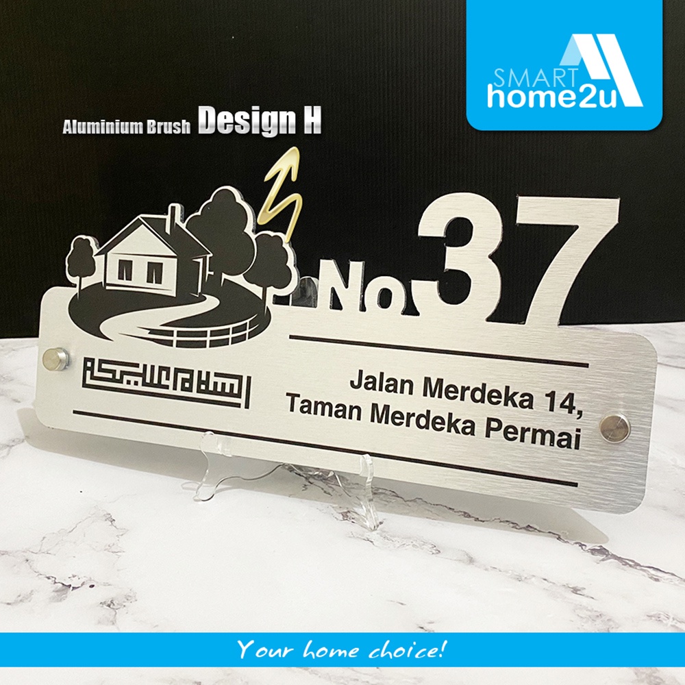 Modern Design House Number Aluminium / Plat Nombor Rumah Aluminium ...