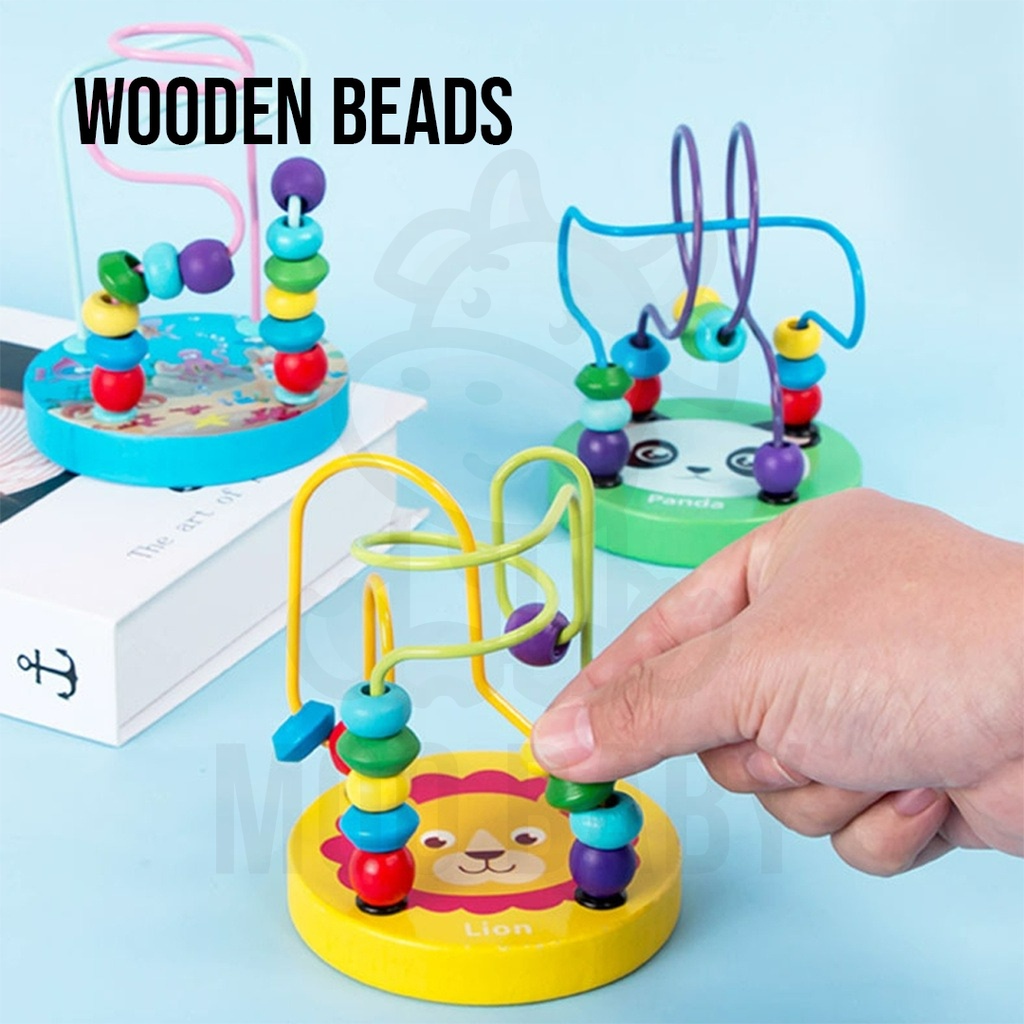 Moo Baby Toy Mini Around Beads Wooden Toys Montessori Educational Toys ...