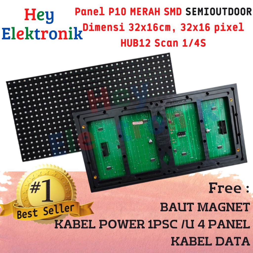 MERAH Panel Module Led Module P10 Running Text SMD Red Indoor Semi ...
