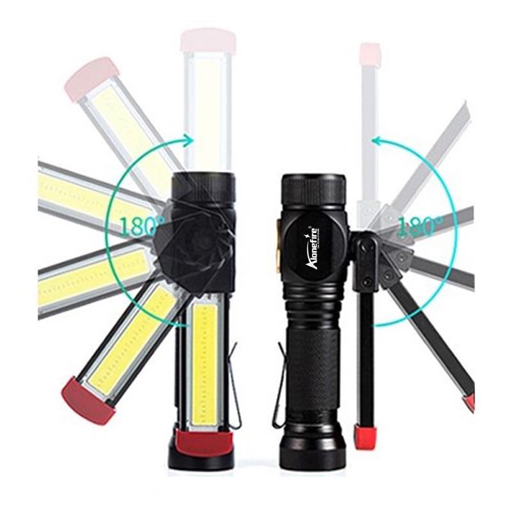 Alonefire W102 LED Flashlight COB Work Light Portable Magnet Outdoor ...