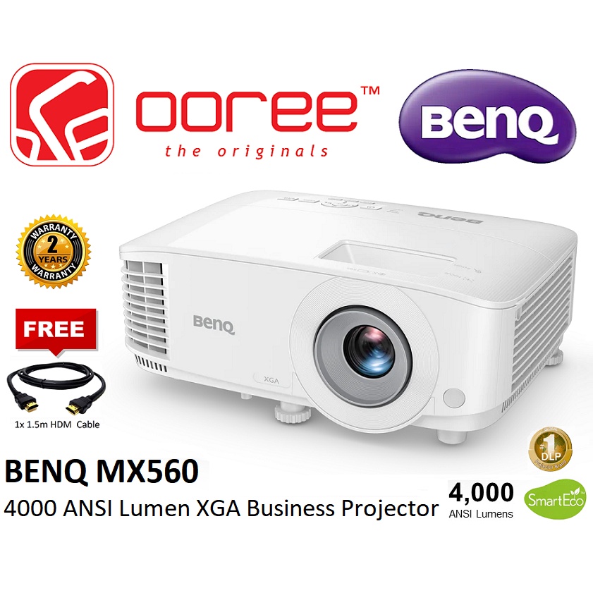 BENQ MX550 3600 LUMENS / MX560 4000 LUMENS DLP PROJECTOR XGA 1024x768. INPUT: VGA + HDMI HD*2 ...