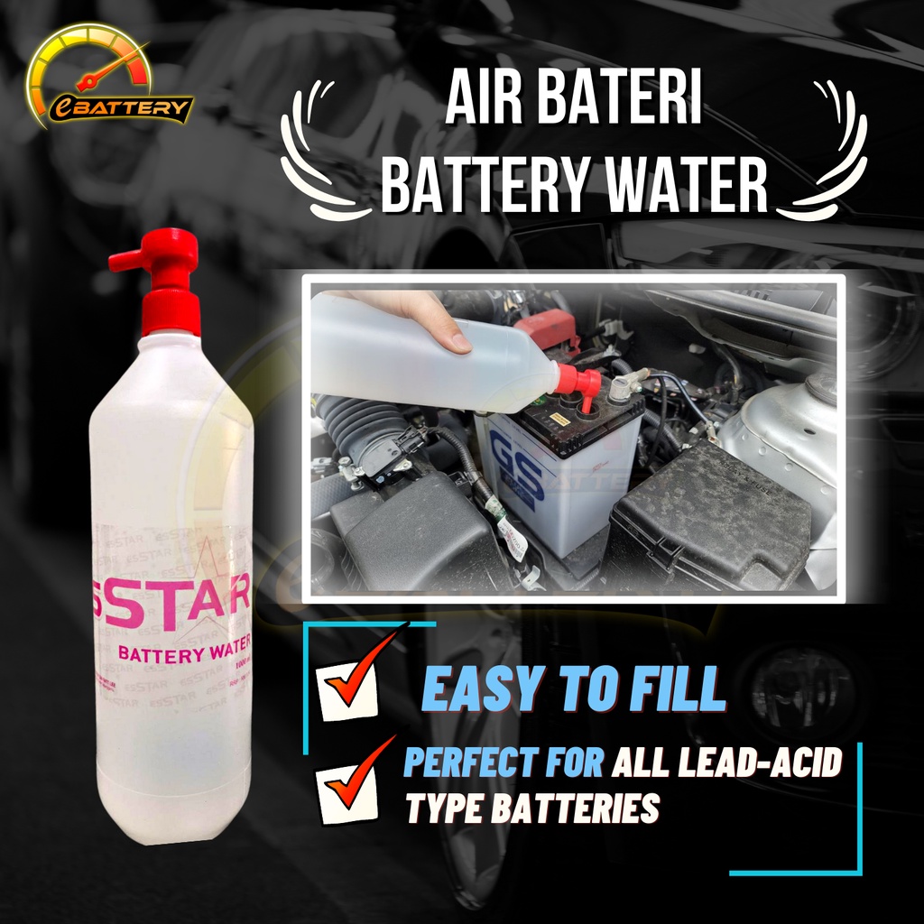 Air Bateri Kenderaan 1Liter | Battery Water 1Liter NS40ZL NS60 NS70 ...