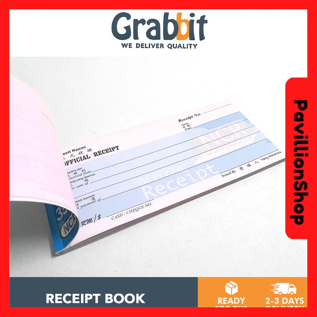 2ply Buku Resit GRABBIT Official Receipt Book NCR Carbonless Cash Bill ...