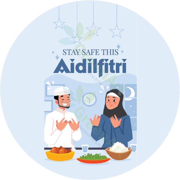 100pcs Sticker Hari Raya Aidilfitri [Free template design] / Label ...