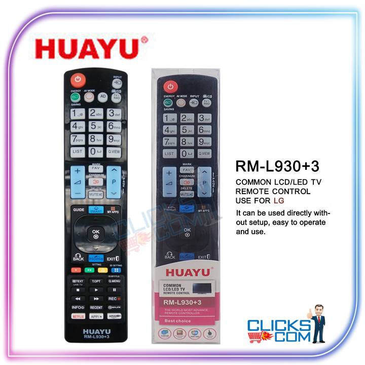 HUAYU Remote RM-L930+3 LG COMMON LCD/LED TV REMOTE CONTROL | Shopee Malaysia