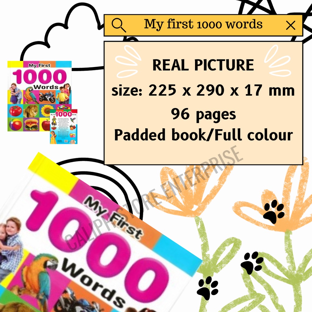 My First 1000 Words Padded Book Hardcover Children Early Learning Full ...