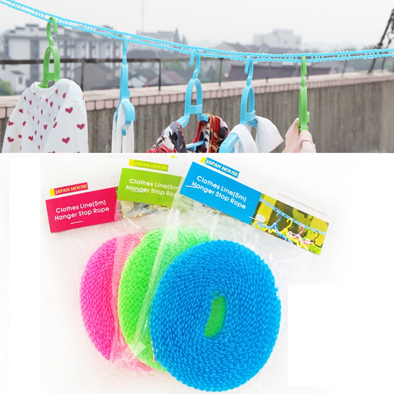 1 roll 3m/5m Clothes Dryer Drying Rack Cloth Hanging Rope Non-slip ...