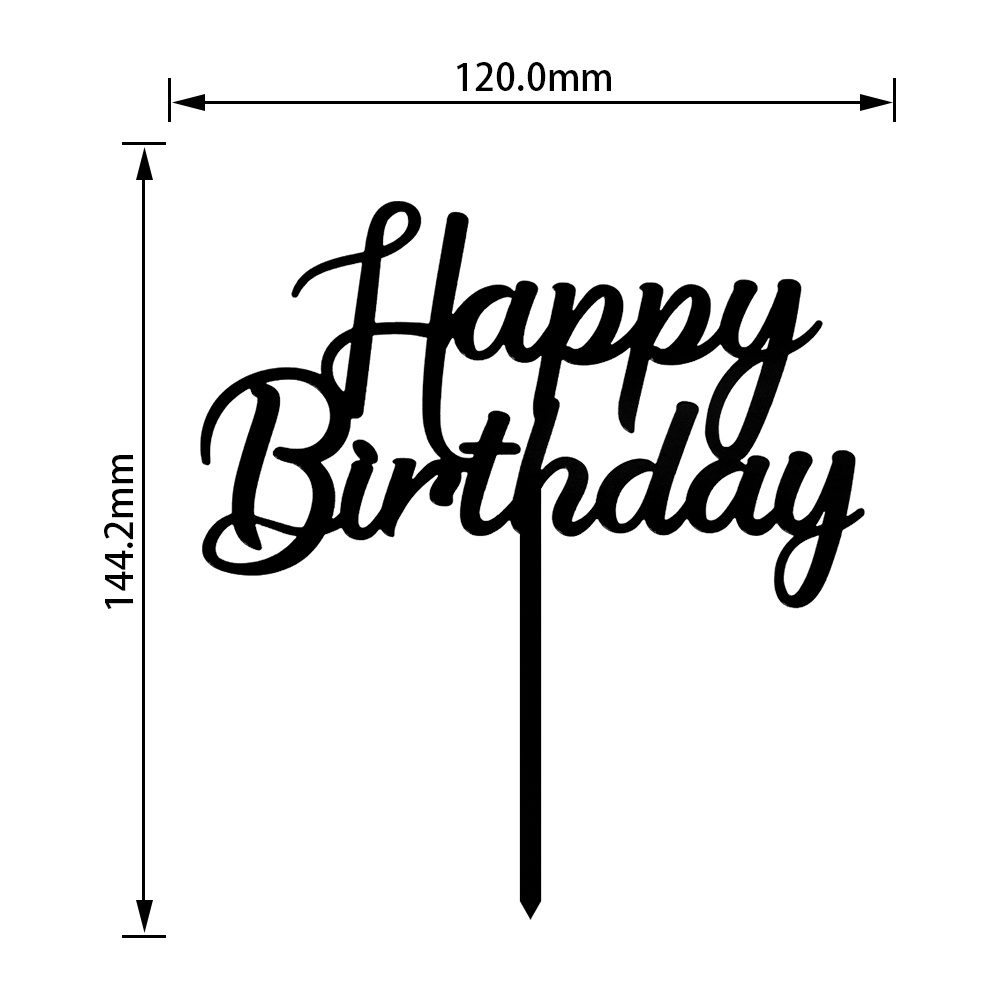 Happy Birthday Cake Topper Acrylic And Wooden Birthday Cake Topper For