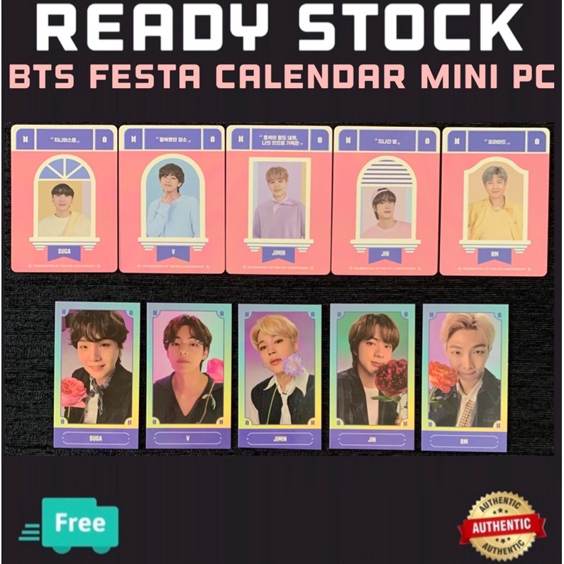 OFFICIAL BTS FESTA CALENDAR MINI PHOTOCARD SET | Shopee Malaysia