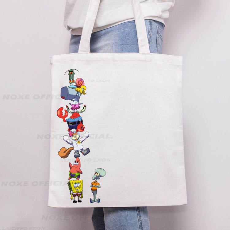 SPONGEBOB SQUAREPANTS CARTOON CANVAS TOTEBAG / PATRICK / SQUIDWARD ...