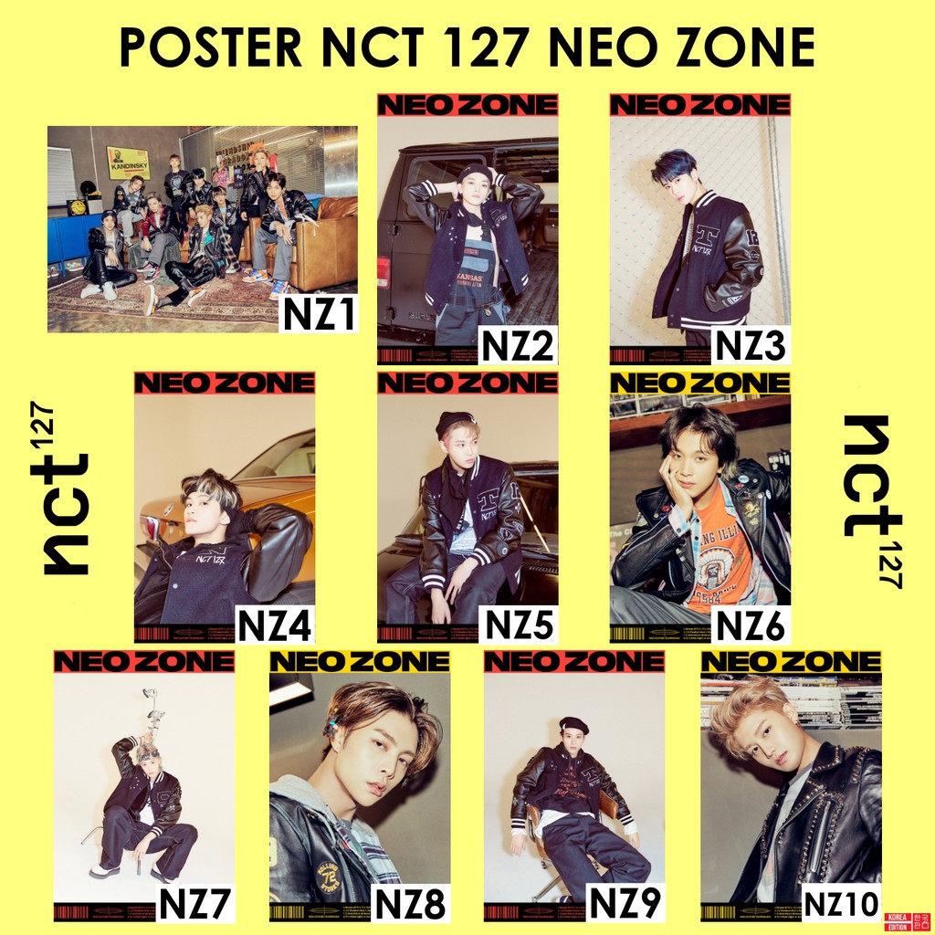 Poster NCT 127 NEO ZONE Jaehyun Taeyong Mark Haechan Doyoung KPOP ...
