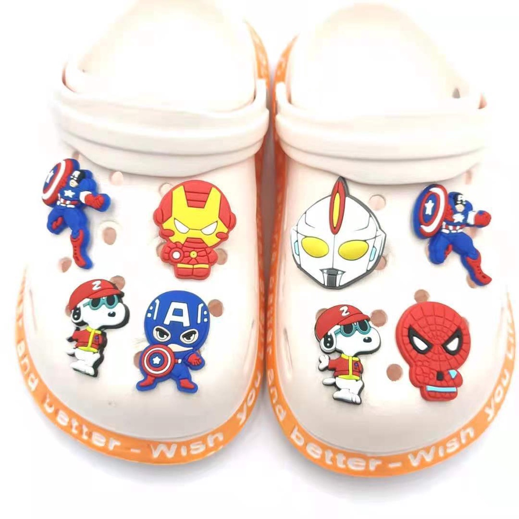 Croc Jibitz Anime The Avengers Shoe Pin Cartoon Captain America Jibbits ...