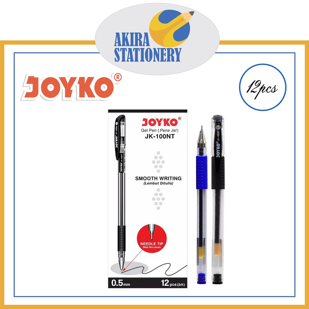 Joyko Jk 100 Gel Pen Color 0.5 mm / Gel Pen Jk-100 Black 05mm / Jk 100 NT Needle Tip Ball ...