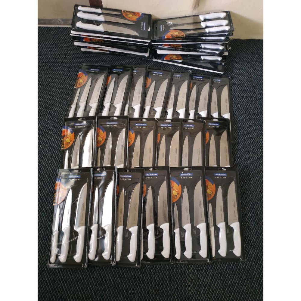 ORIGINAL TRAMONTINA PREMIUM KNIVES SET INOX STAINLESS MADE IN BRAZIL ...