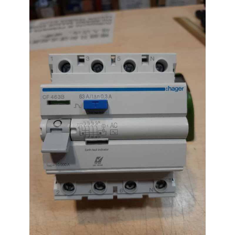 hager 63A 4P 100A 4P RCCB ELCB 4 POLE 63A 100A - CF463B 4P 63A 300mA ...