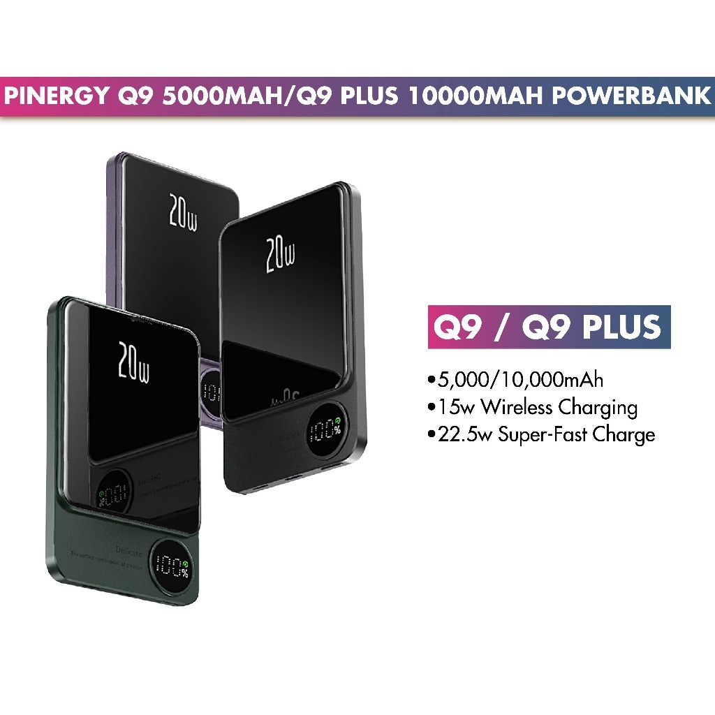 Pinergy Q9 PD20W 5000mAh / Q9Plus 10000mAh Fast Charging Wireless ...