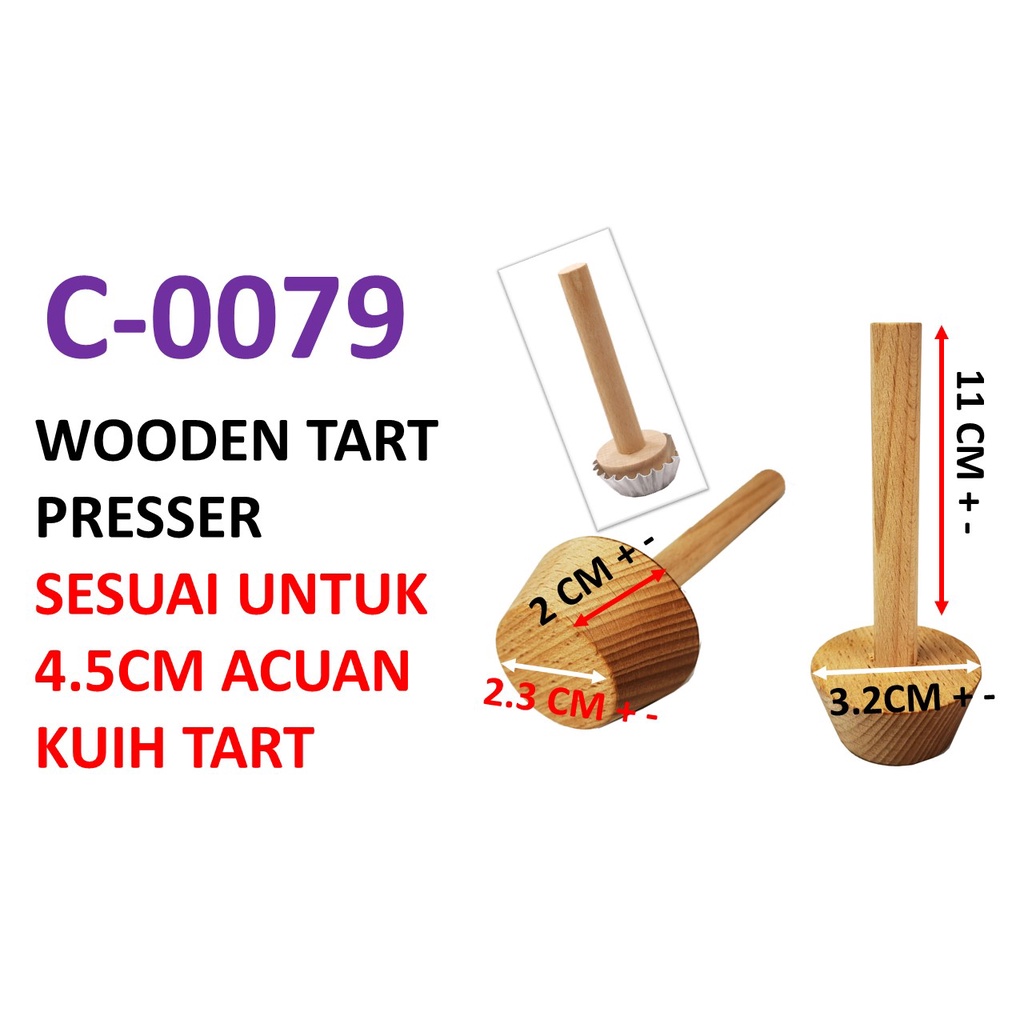 Wooden Tart Presser / Acuan Kayu Tart Penekan /Tart Press | Shopee Malaysia