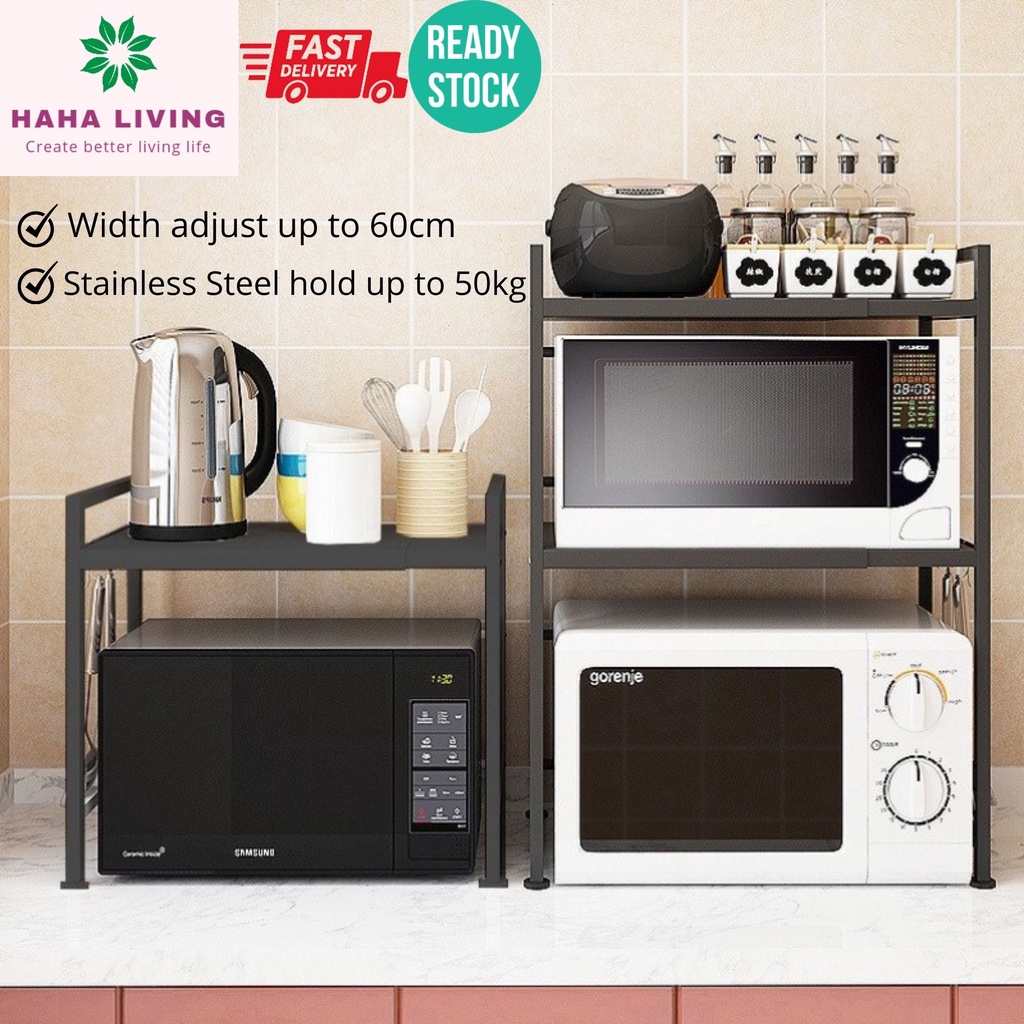 Stainless Steel Kitchen Rack Microwave Oven Rack Adjustable Storage ...