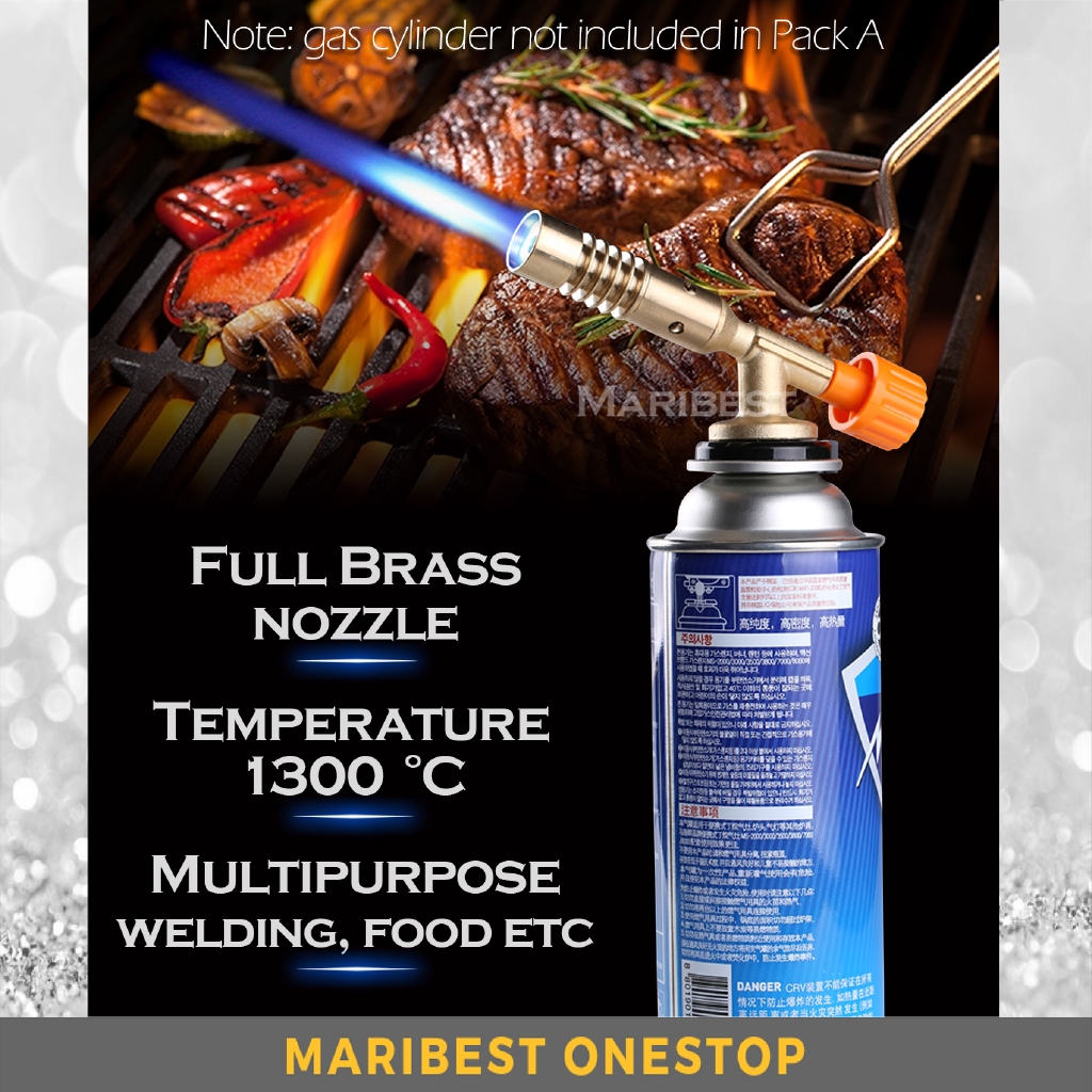 Brass Nozzle Butane Burner Flame Flamethrower Ignition Welding BBQ ...