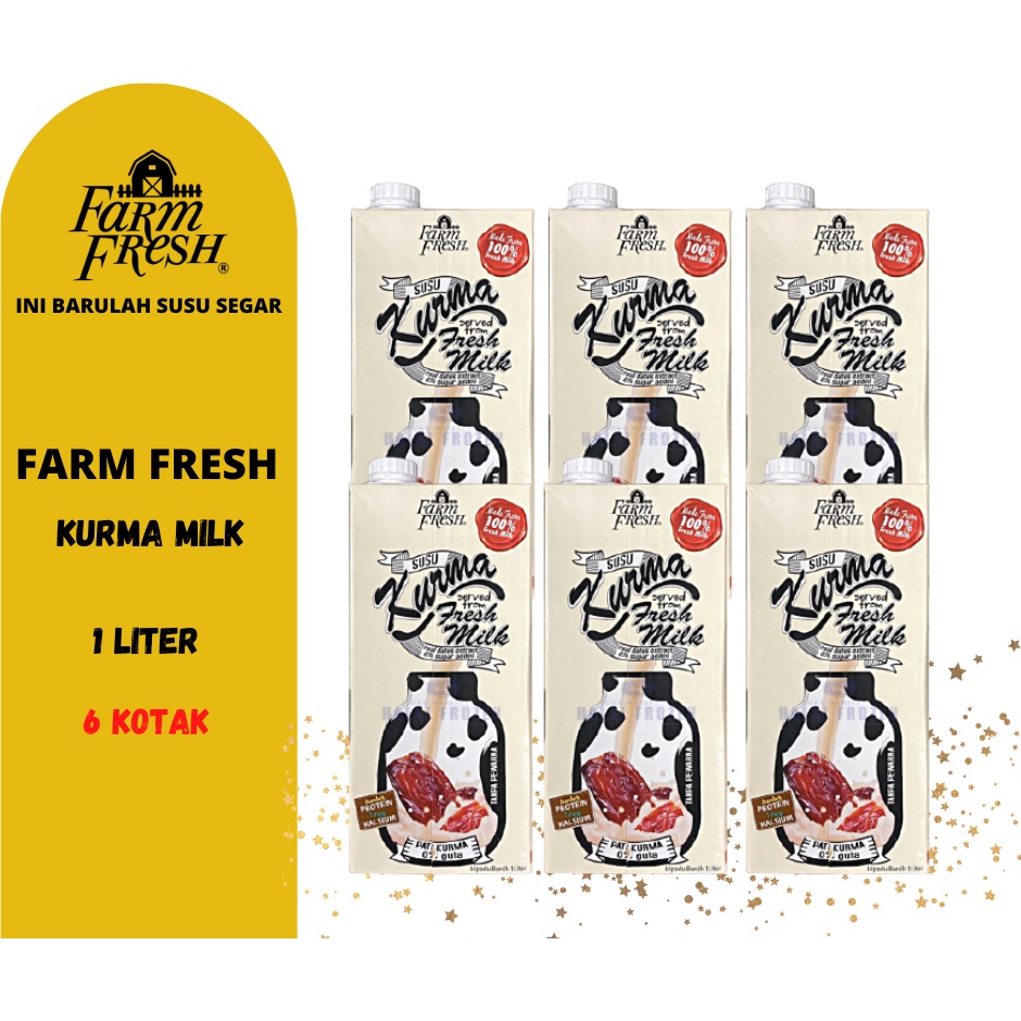 Farm Fresh UHT Kurma Milk 1 Liter (6 kotak) | Shopee Malaysia