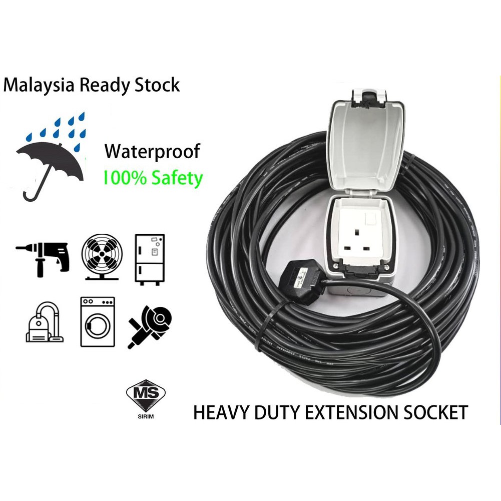 (Sirim) Weatherproof/Waterproof Outdoor IP66HEAVY TRAILING EXTENSION ...