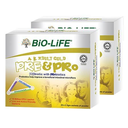 BIO-LIFE AB Adult Gold Pre & Pro Sachets (2.5gm x 30's x 2 boxes ...