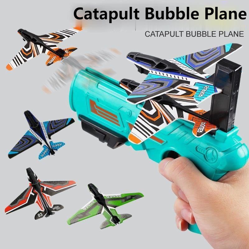🎉Ready Stock 🎉Foam plane gunner throws children's ejection outdoor toy ...