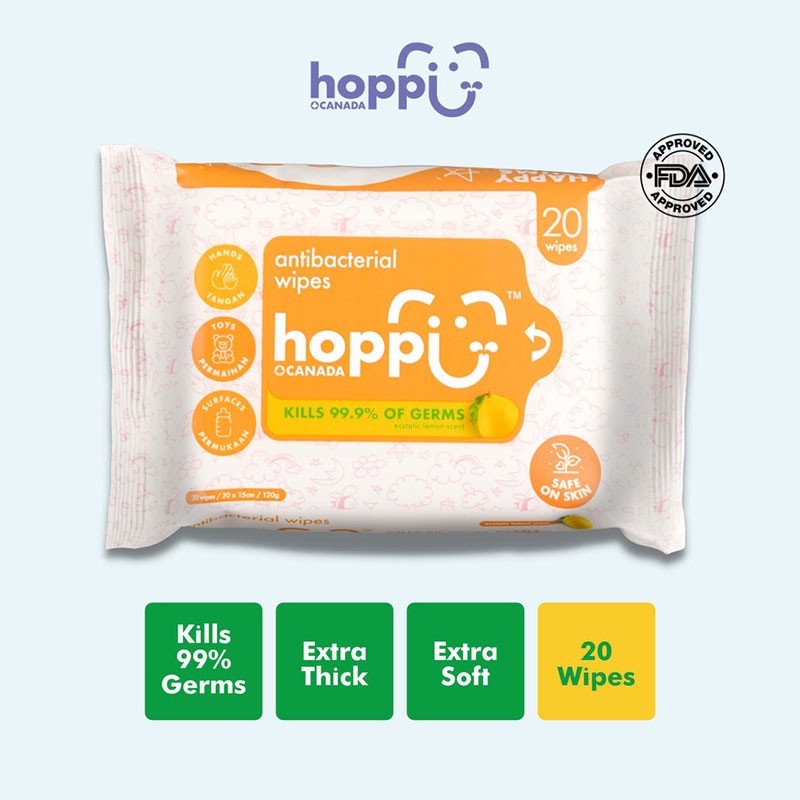 Hoppi Premium 99% Baby Wipes / Baby Wipes / Wet Wipes / Wet Tissue - 80 Wipes 20 Wipes ...
