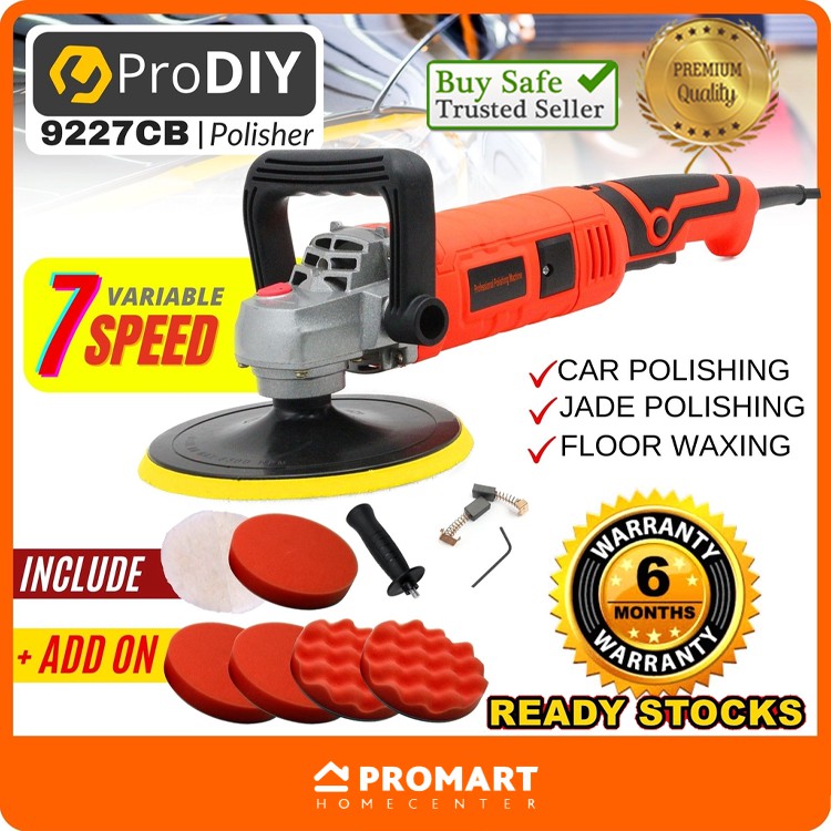 9227CB Polisher / Waxer 1380w 180mm ( 7" ) Car Polish Machine 7 Speed ...