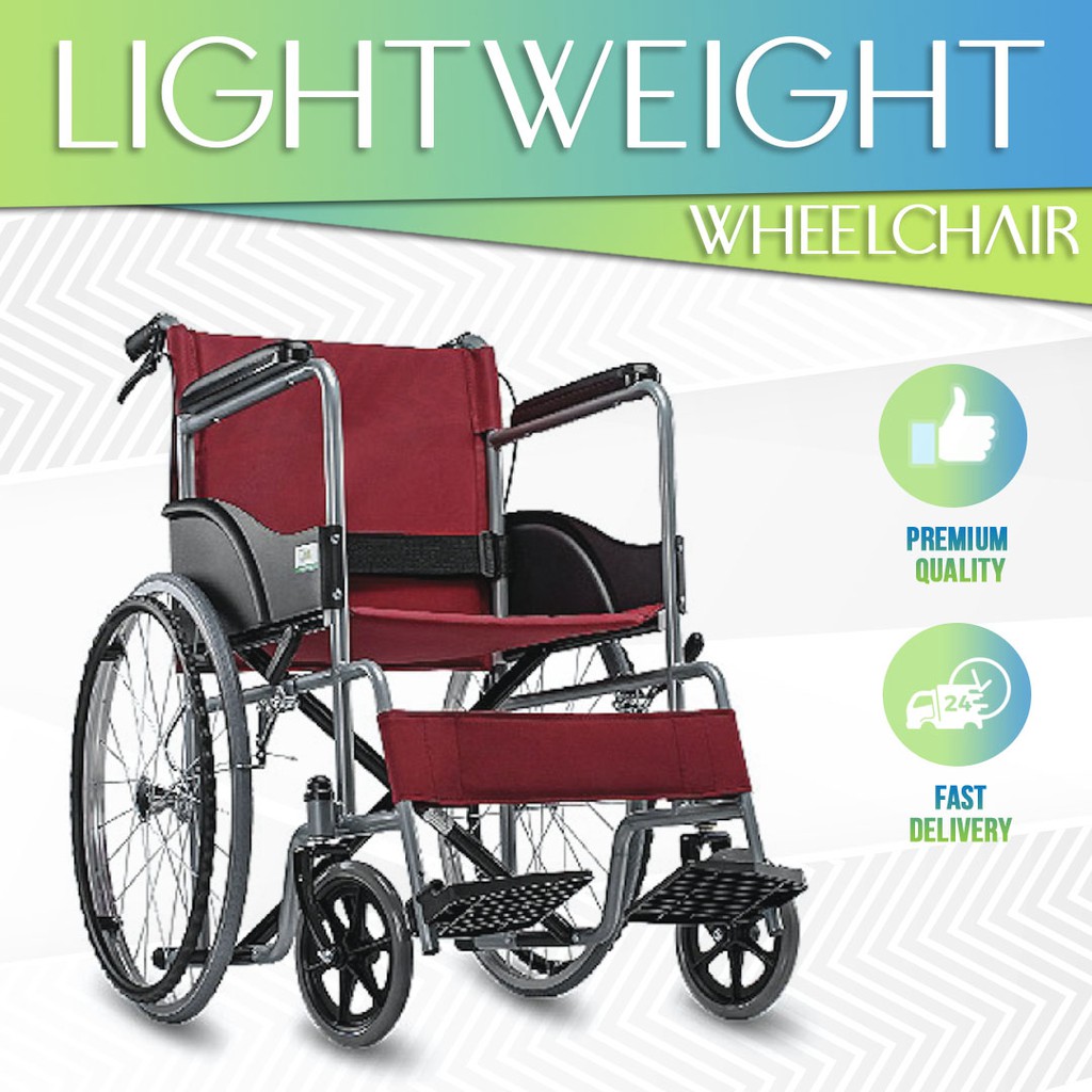 SEMI LIGHTWEIGHT WHEELCHAIR (RED) | Shopee Malaysia