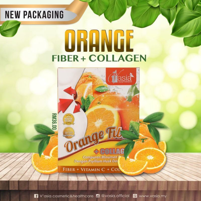 VASIA ORANGE FIBER + COLLAGEN (SACHET) | Shopee Malaysia