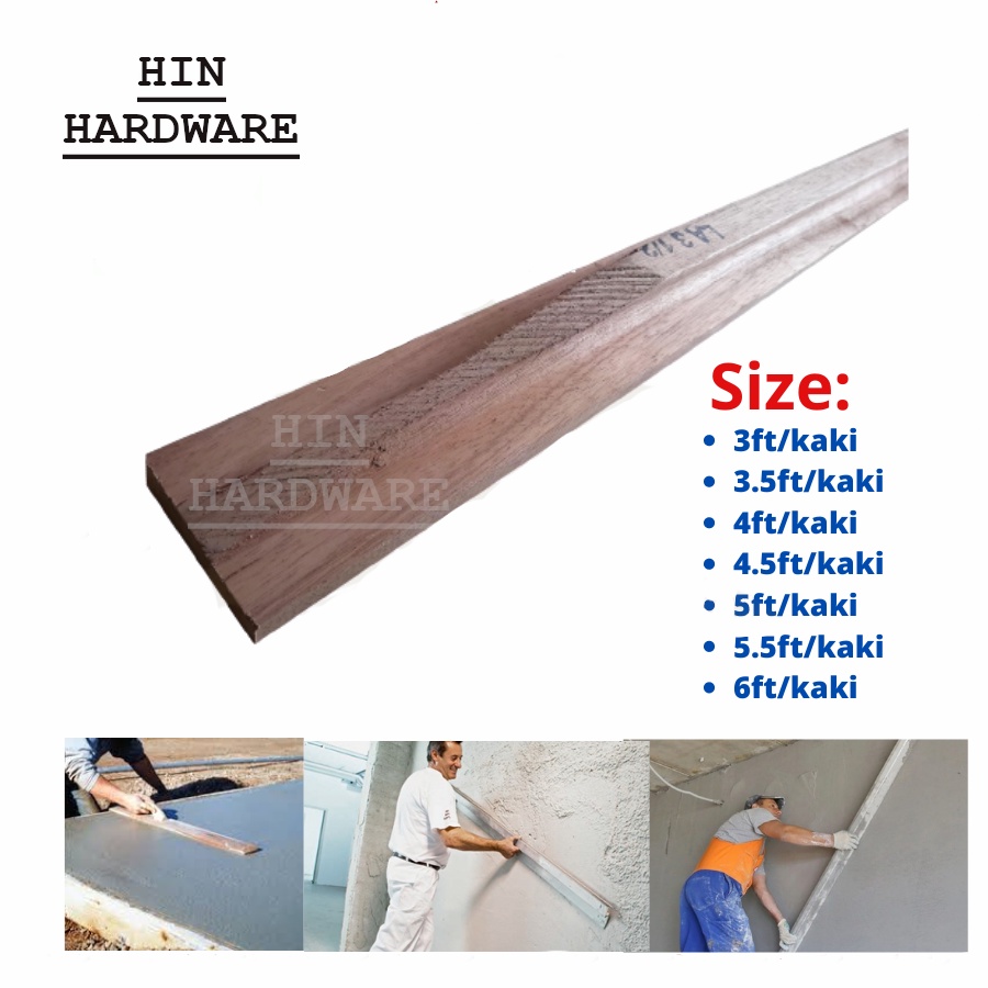 HIN Wooden Cement Plastering Trowel / Kayu Panjang Simen Ruler / Wood ...