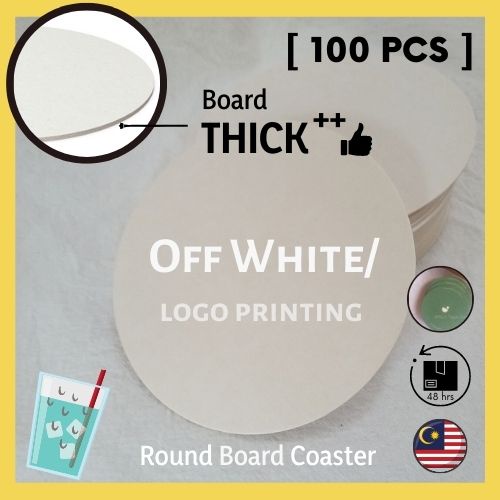 [100 pcs] 9 cm Board Coaster Disposable, Round Paper Coasters, Beverage ...