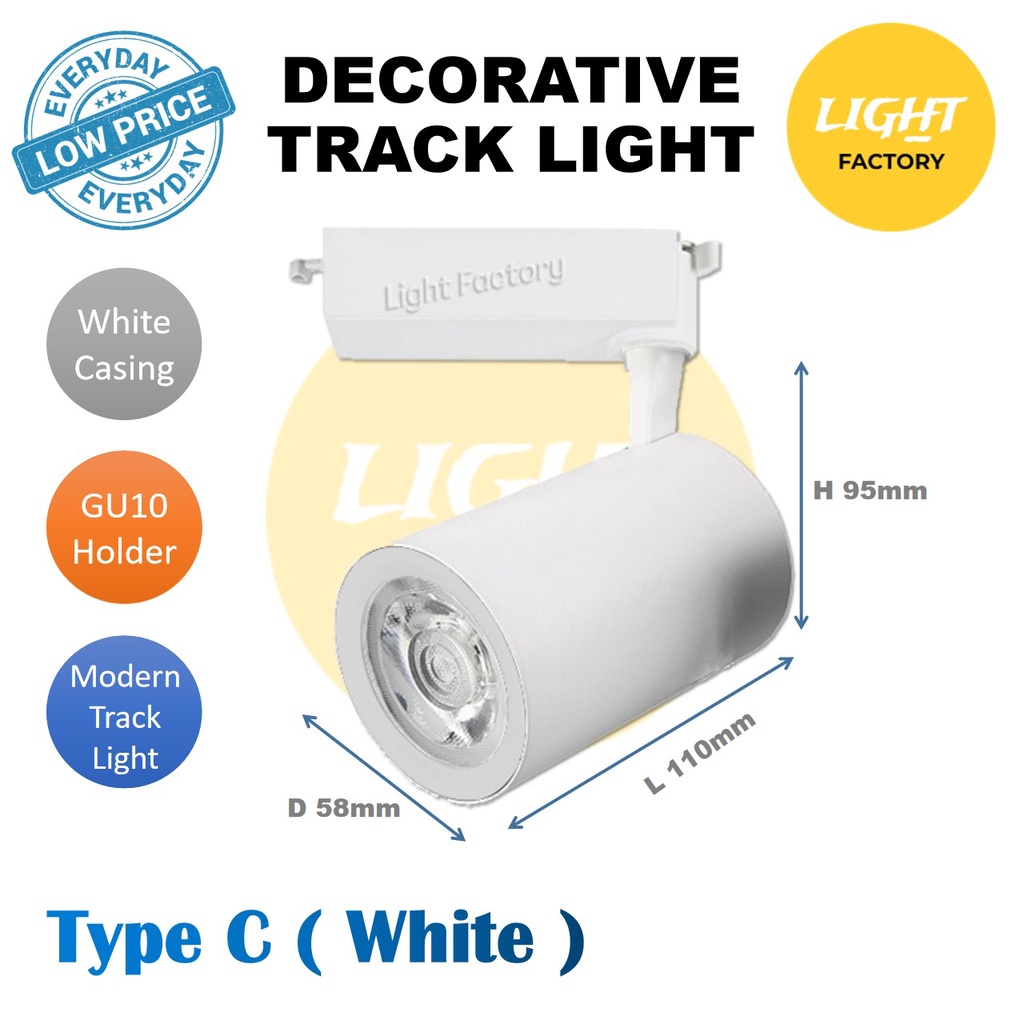 Track Light Casing / LED Track Rail Light / Indoor Spotlight Holder ...