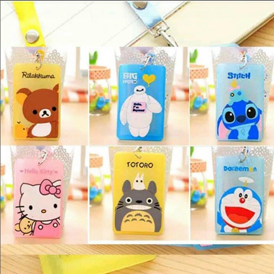 Name Tag Cute Character Name Tag Motif Cartoon ID Card Holder Cute ...