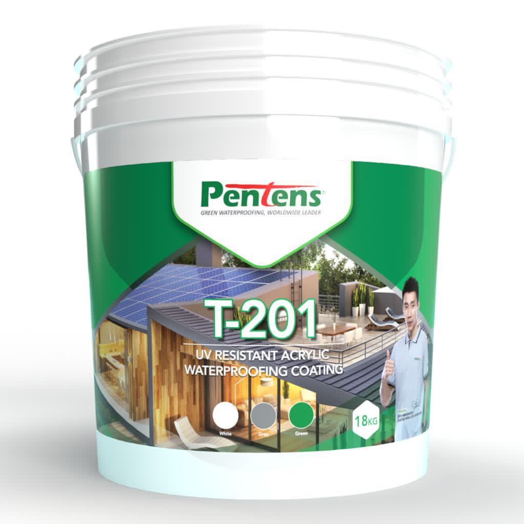 20KG PENTENS T200 / 18KG T201 UV Resistant Acrylic Waterproofing Coating (Paint Cat Waterproof ...