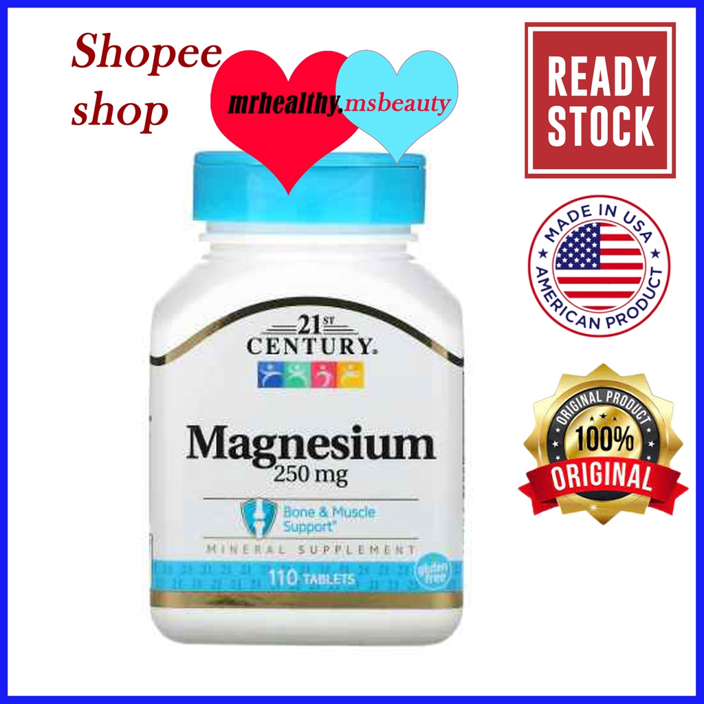 21st Century, Magnesium, 250 mg, 110 Tablets | Shopee Malaysia