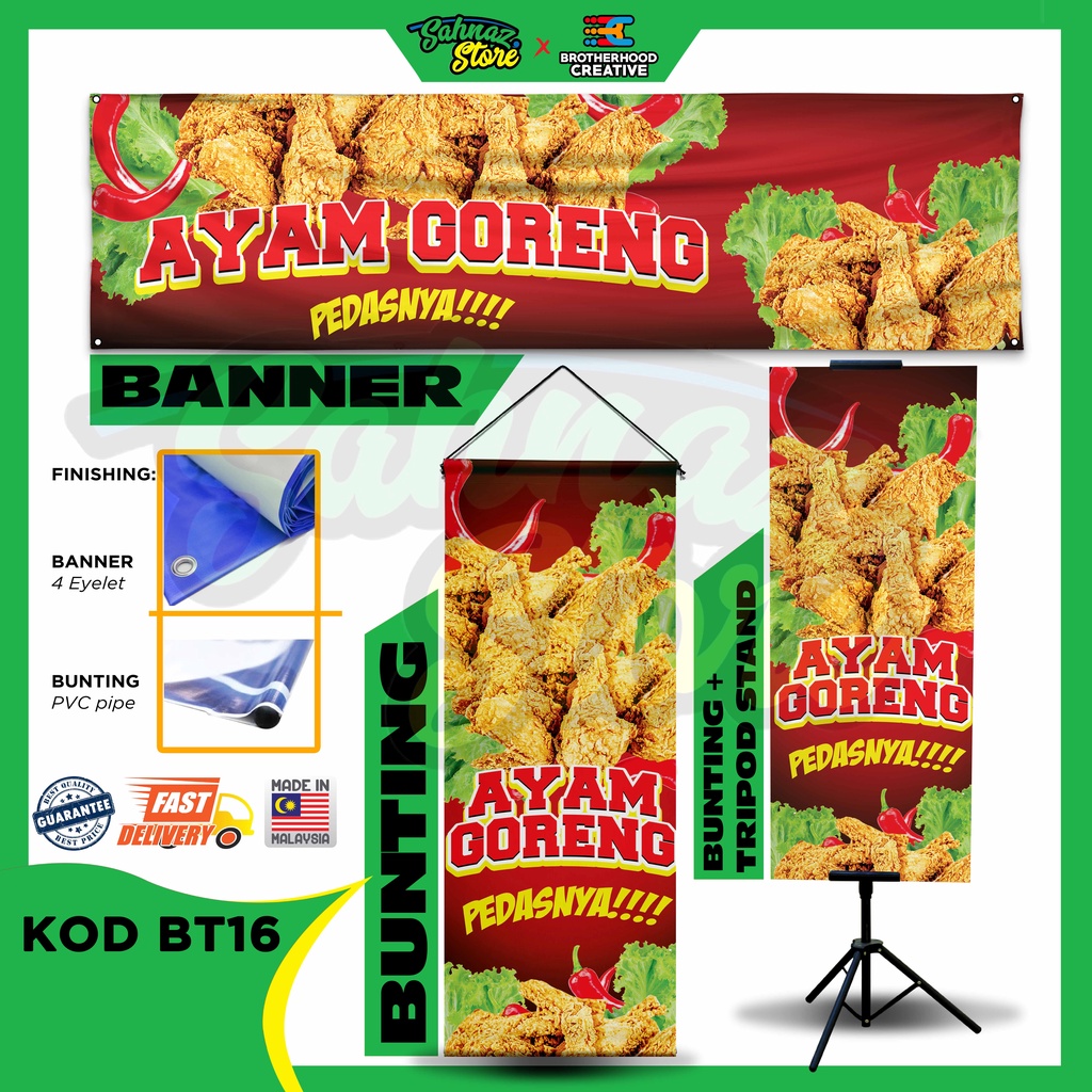 Bunting Banner ayam goreng untuk produk / perkhidmatan anda High ...