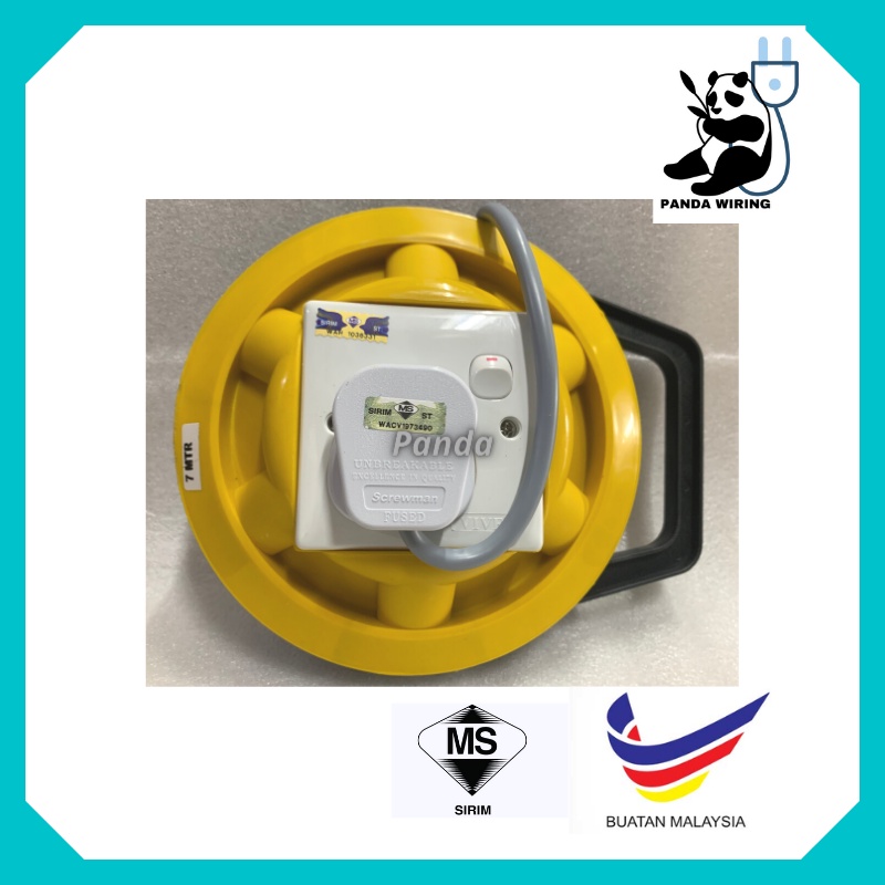 [SIRIM]5M 7M 10M 12M Copper Extension Box Cable Reel Portable Trailing ...